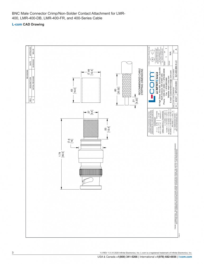 EZ-400-BM-X-LC dimensional drawing