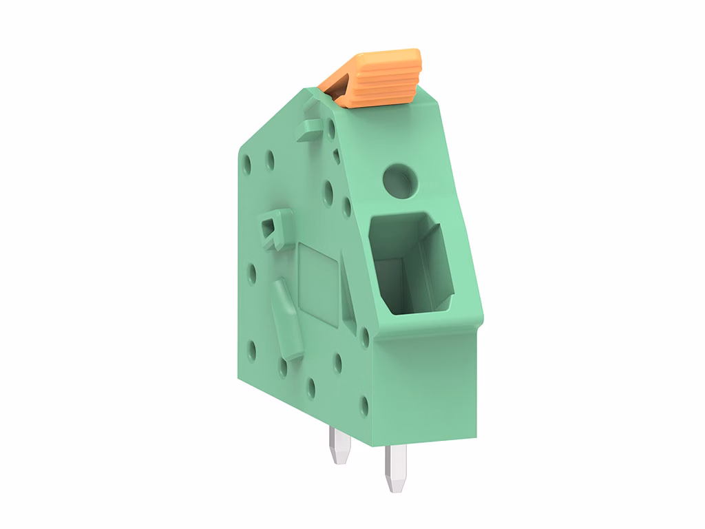 5.00mm Pitch Lever Activated Fixed Mount PCB Terminal Block, 35° Wire Entry, 1 Circuit for sale