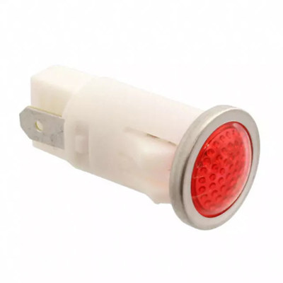 Neon Panel Mount Indicator Red .500″ Semi Dome 125V Tab Terminals for sale