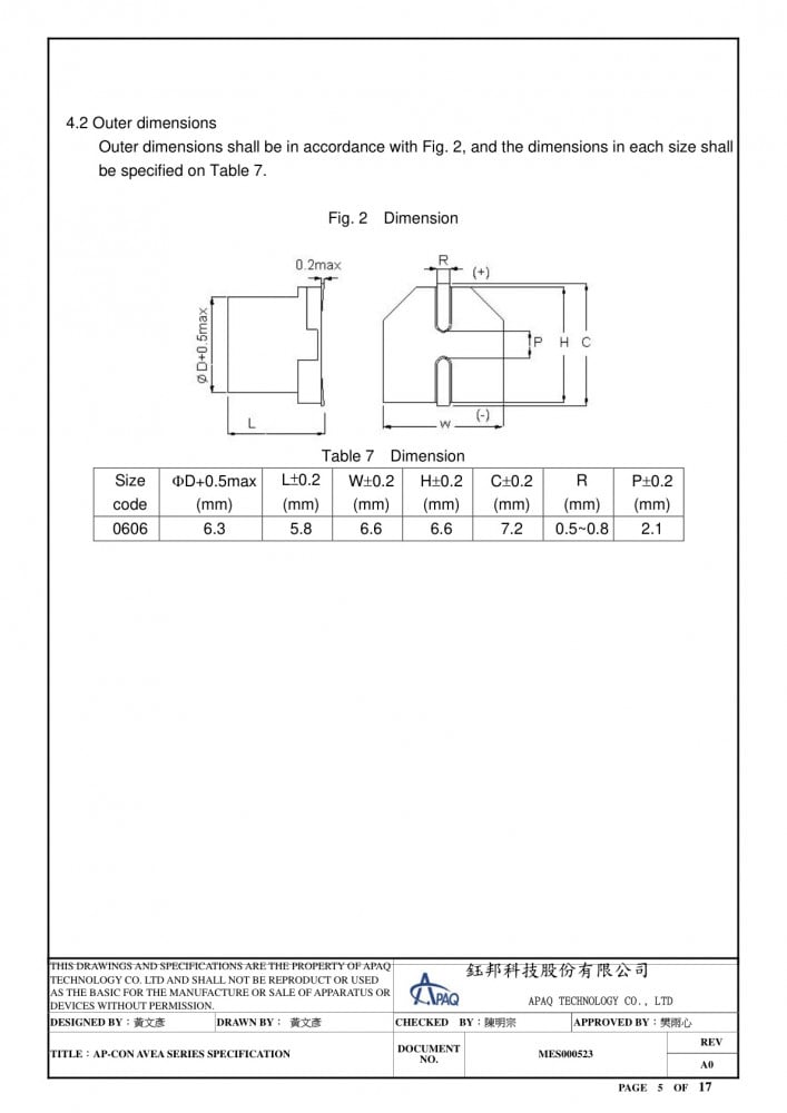 APAQ 2R5AVEA561M0606 document page 5