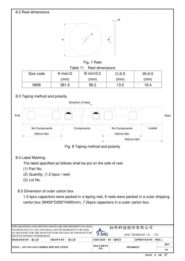 APAQ 2R5AVEA561M0606 document page 8