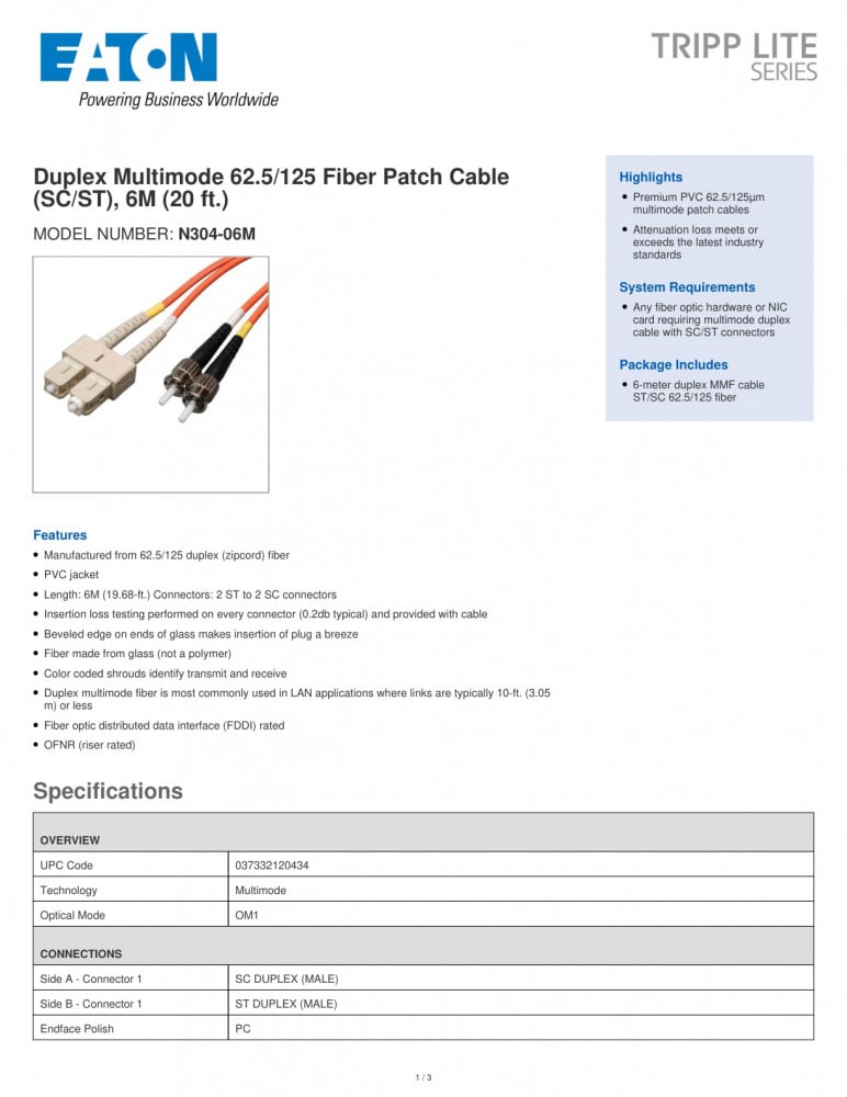 N304-06M technical document page 1