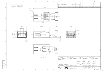 HRS KW30-15P-1C(800) Rectangular Connector Housing