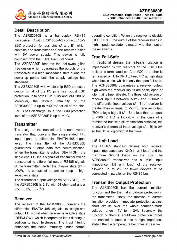 AZRS3080E datasheet page 6