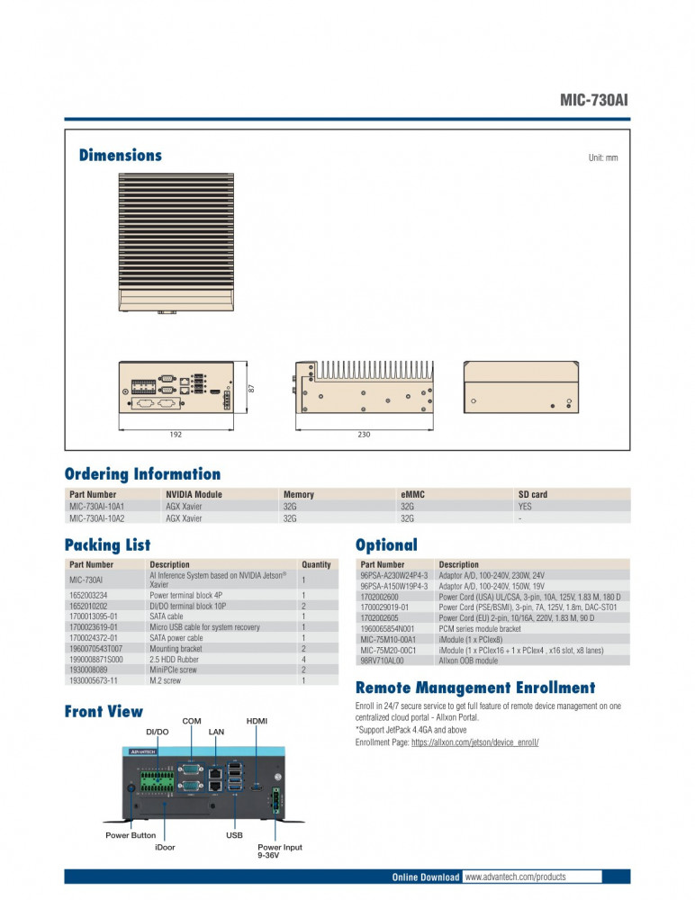 MIC-730AI technical document page 2