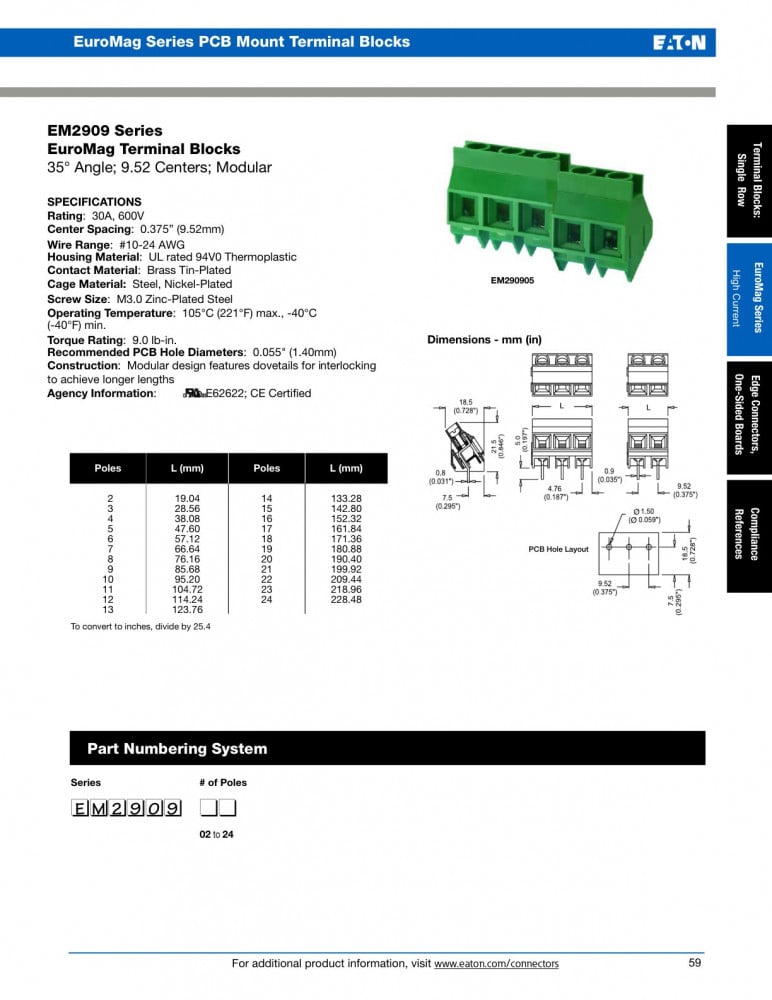 EuroMag terminal blocks document page 6