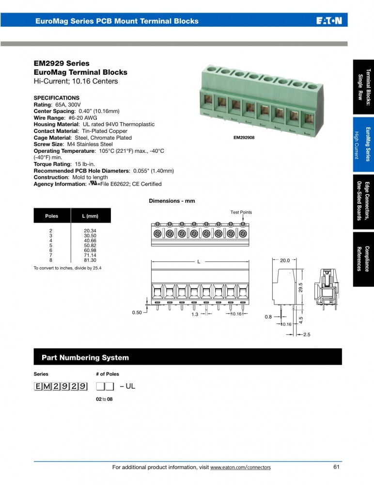 EuroMag terminal blocks document page 8