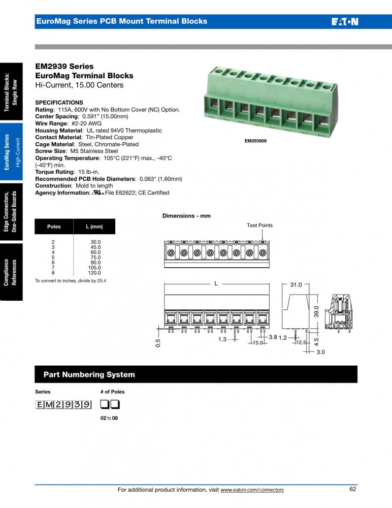 EuroMag terminal blocks document page 9