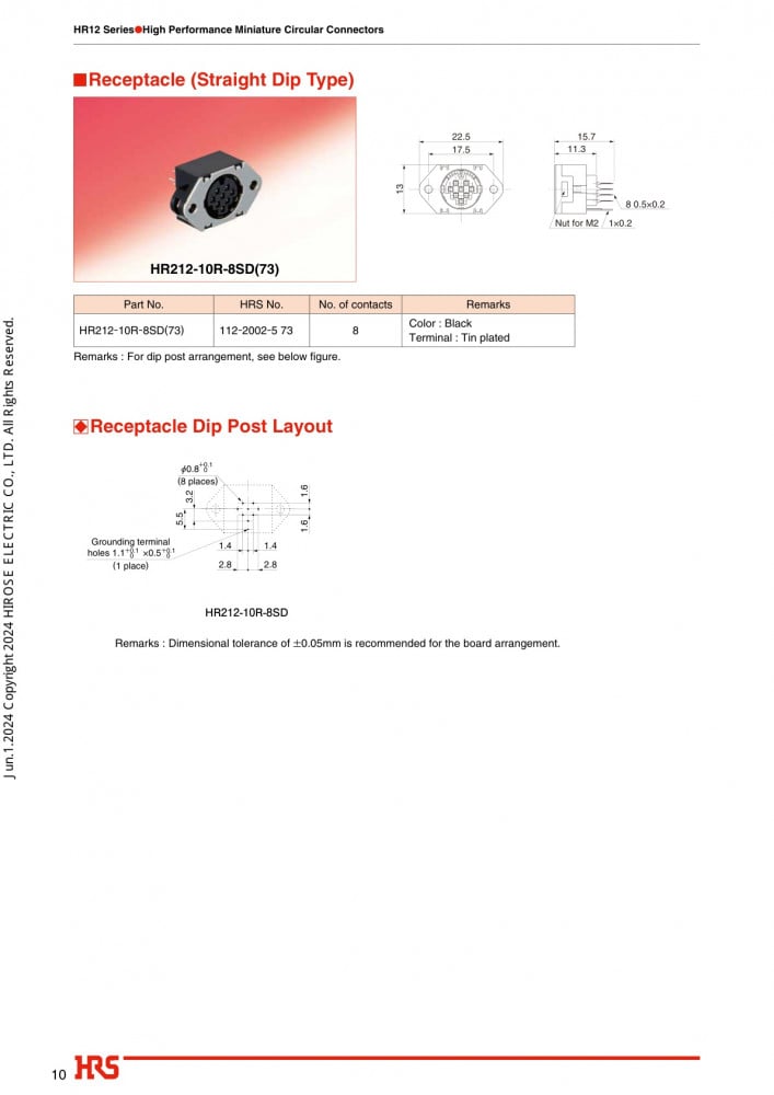 HRS HR212 datasheet page 10