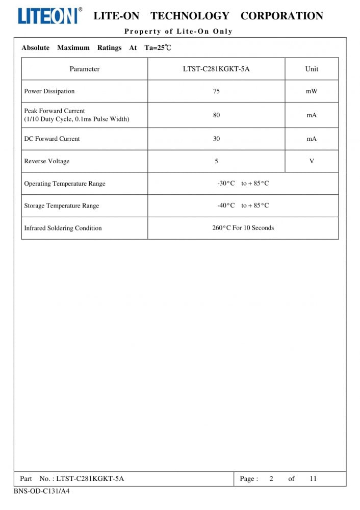 LTST-C281KGKT-5A datasheet page 3