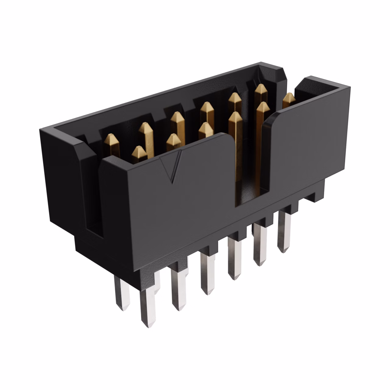 2.00mm Pitch, Milli-Grid PCB Header, Dual Row, Vertical, Through Hole, Shrouded, 8 Circuits, 0.38µm Gold (Au) Plating, 3.50mm Tail Length, Dual Side Slots, Center Friction Lock, with Peg, Tube