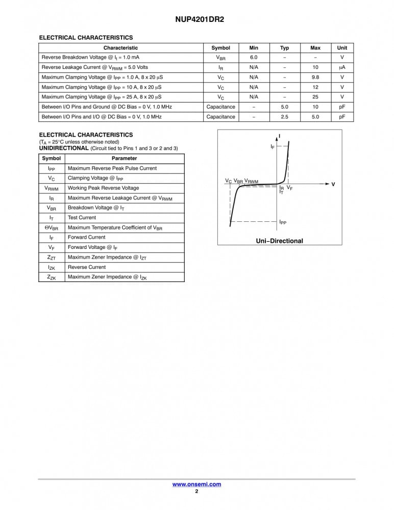 NUP4201DR2G datasheet page 2