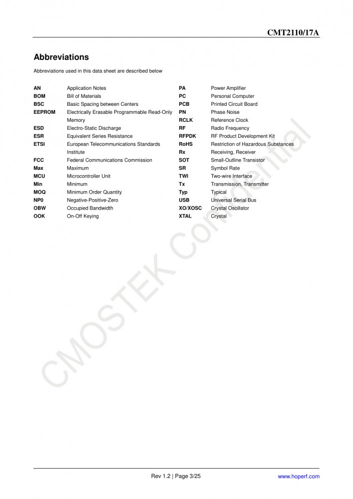 CMT2110A-ESR datasheet page 3
