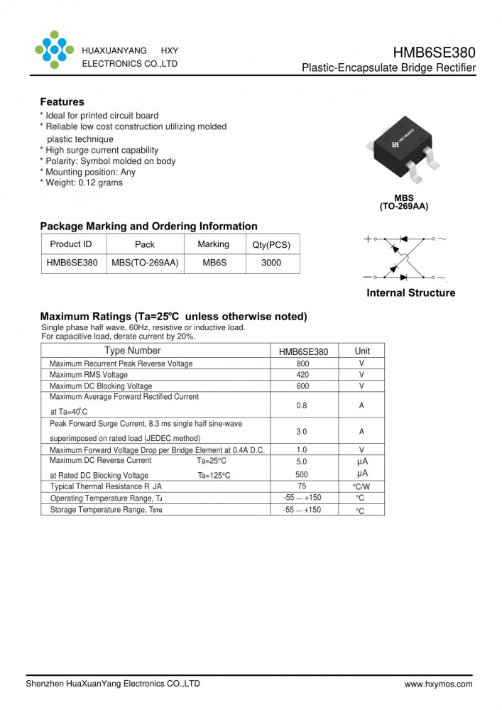 HMB6SE380 technical document page 1