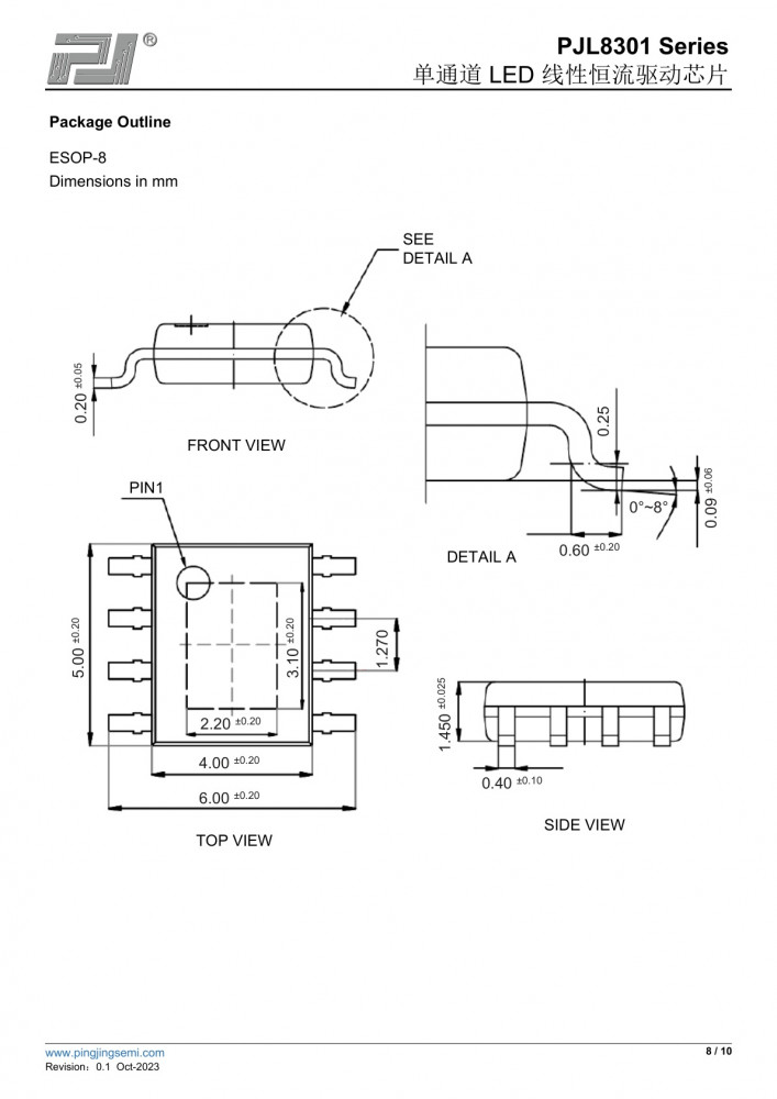 PJL8301SQ datasheet page 8