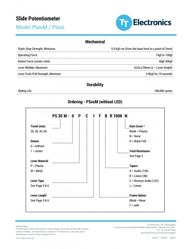 PS45M family document page 2