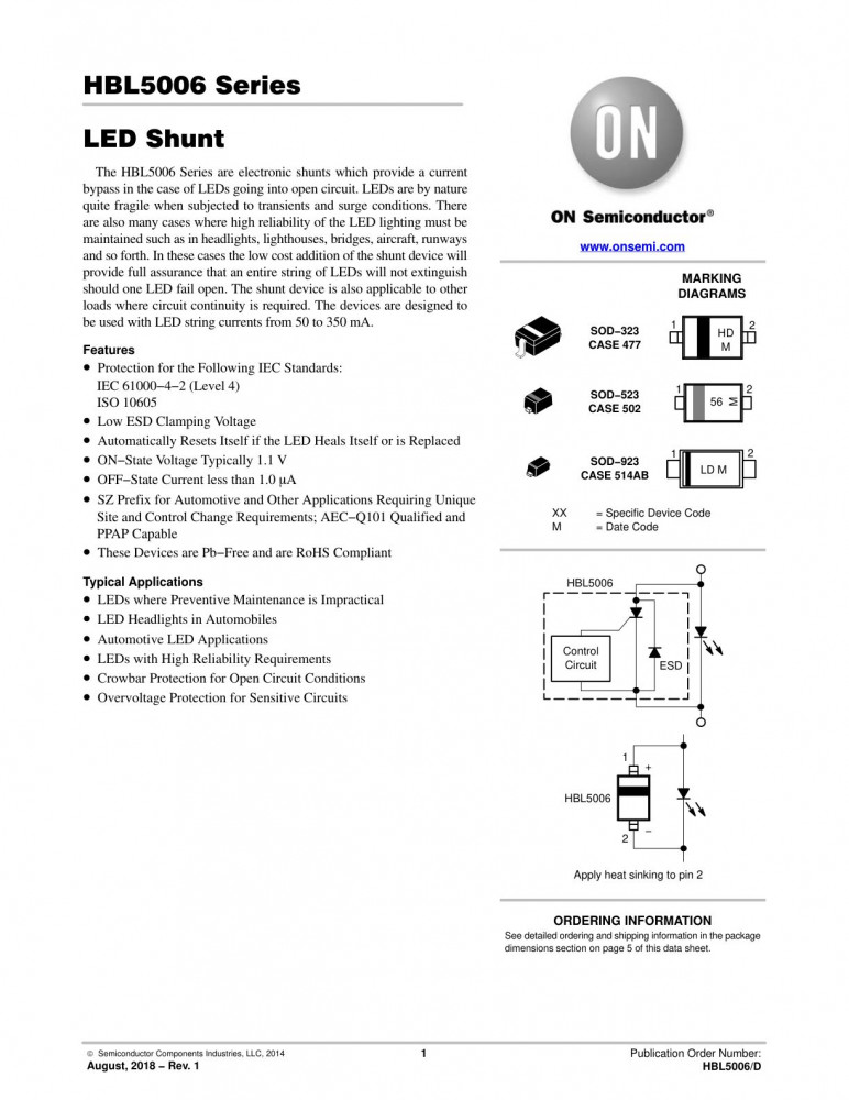Product datasheet page 1