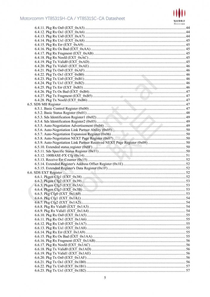 YT8531SC-CA datasheet page 6
