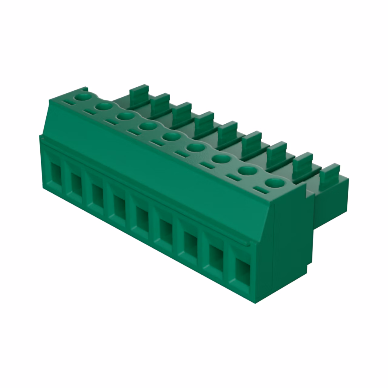 3.81mm Pitch Eurostyle Horizontal Plug, Green Housing, 9 Circuits for sale