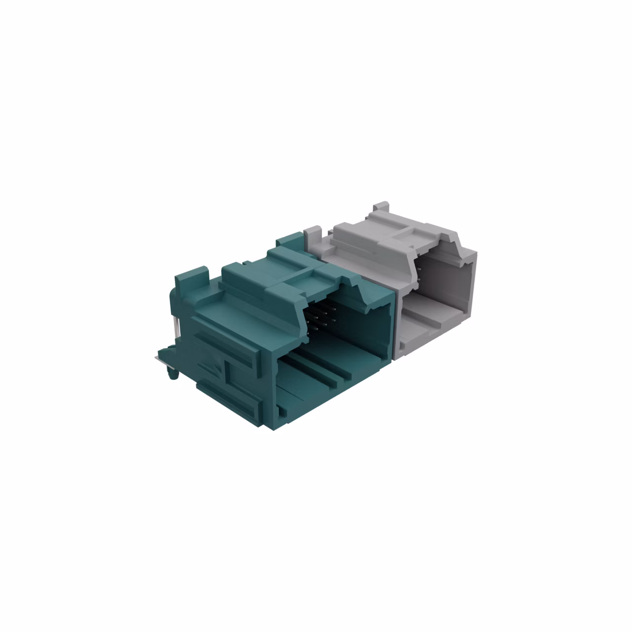 Stac64 2 Bay Right-Angle Headers, 36 Circuits, Bay A 20 Circuit Signal Header, Polarization D, Green; Bay B 16 Circuit Signal Header, Polarization B, Gray; Tray for sale