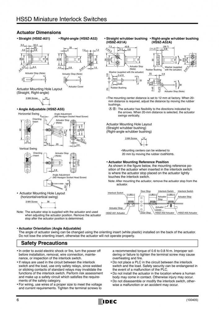 IDEC HS5D datasheet page 6