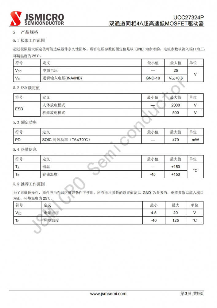 UCC27324P-JSM datasheet page 3