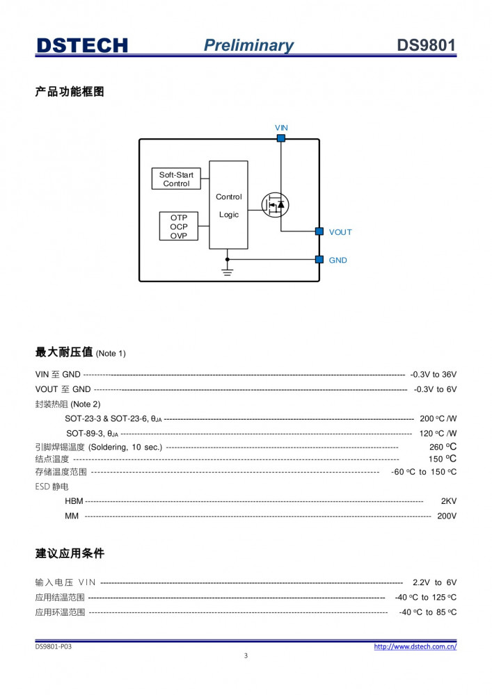DS9801BS6 datasheet page 3