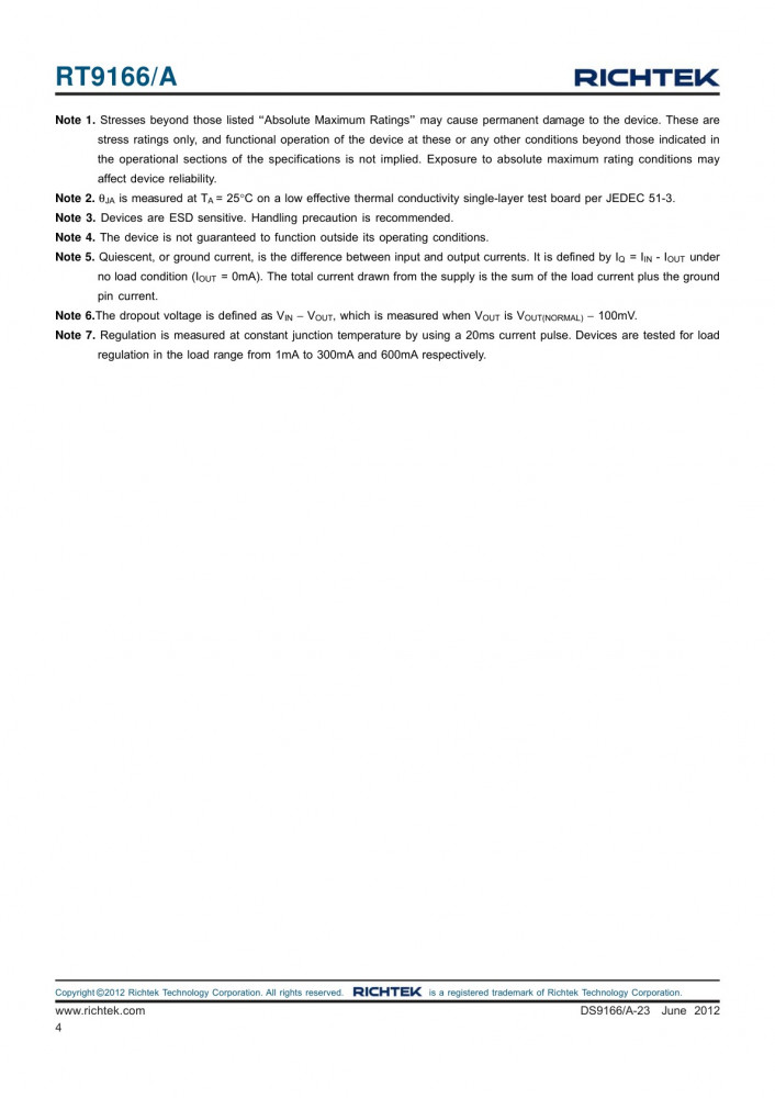 RT9166A datasheet page 4
