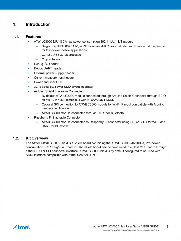 ATWILC3000-SHLD user guide page 3