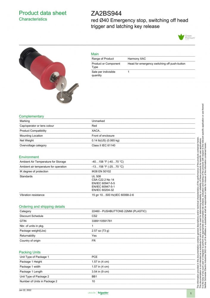 ZA2BS944 technical document page 1