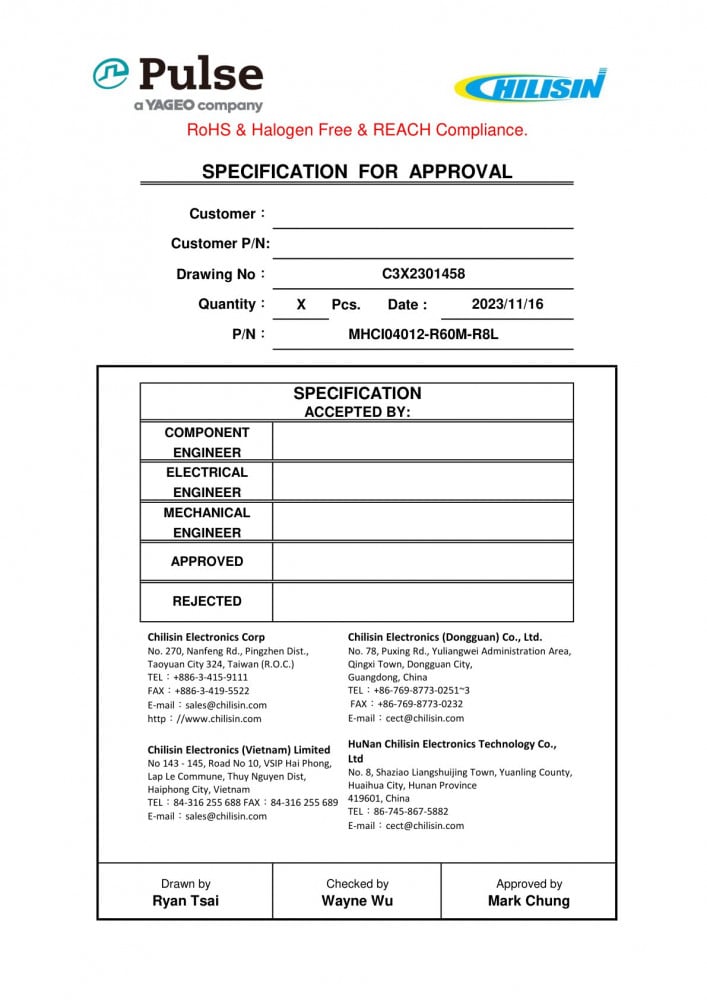 MHCI04012-R60M-R8L specification page 1