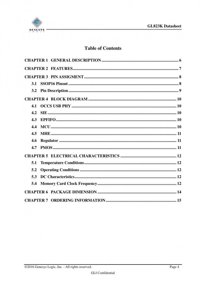 GL823K datasheet page 4