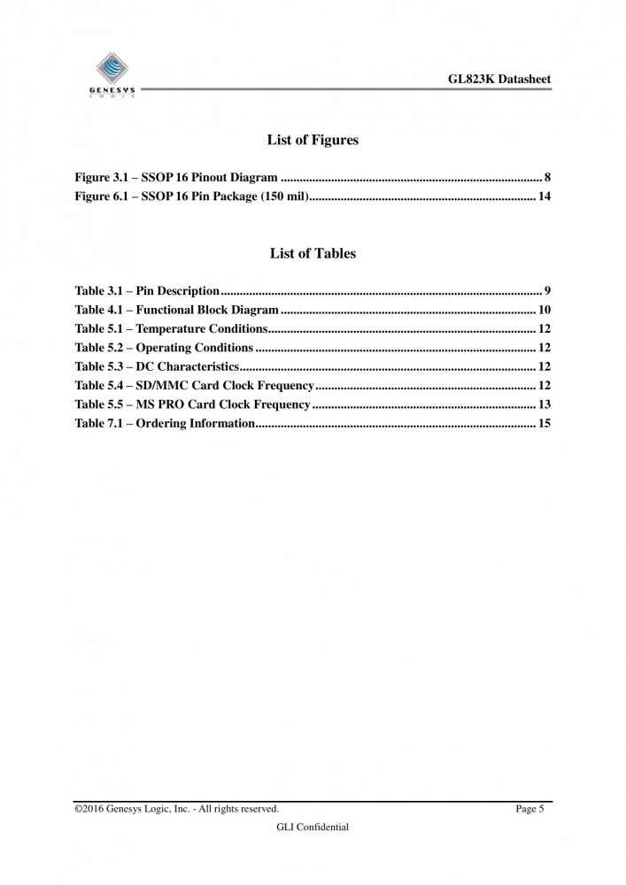 GL823K datasheet page 5