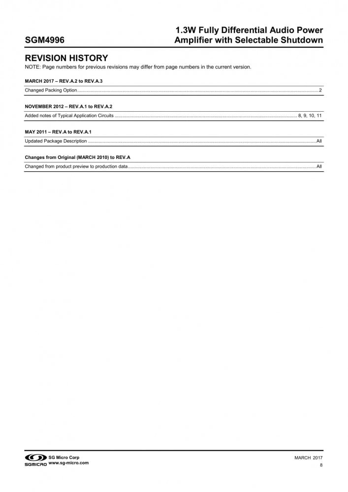 SGM4996 datasheet page 8
