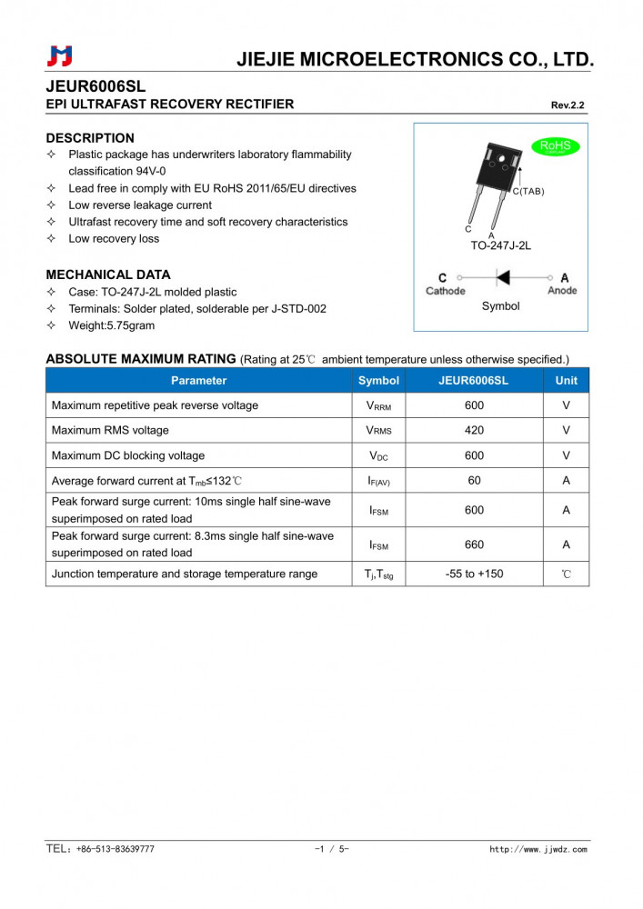 JEUR6006SL datasheet page 1