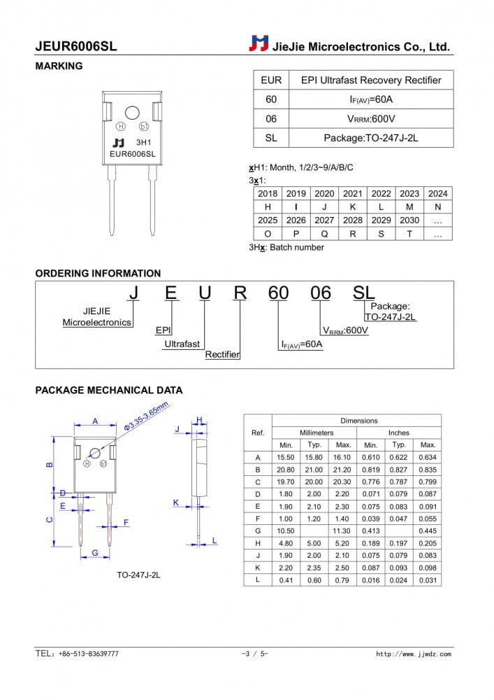 JEUR6006SL datasheet page 3
