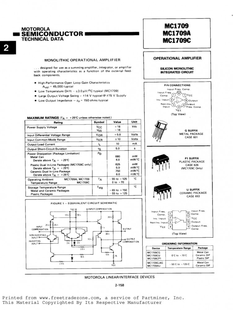 MC1709 datasheet page 1