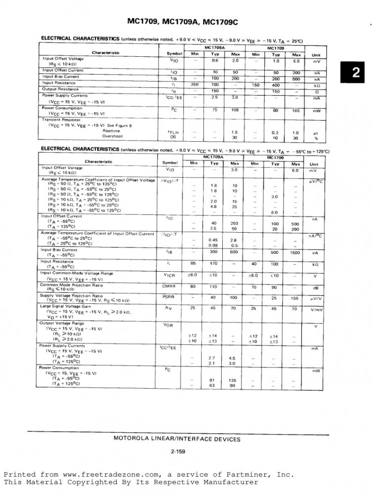 MC1709 datasheet page 2
