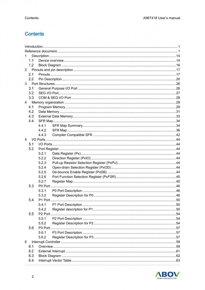 A96T418 technical document page 2