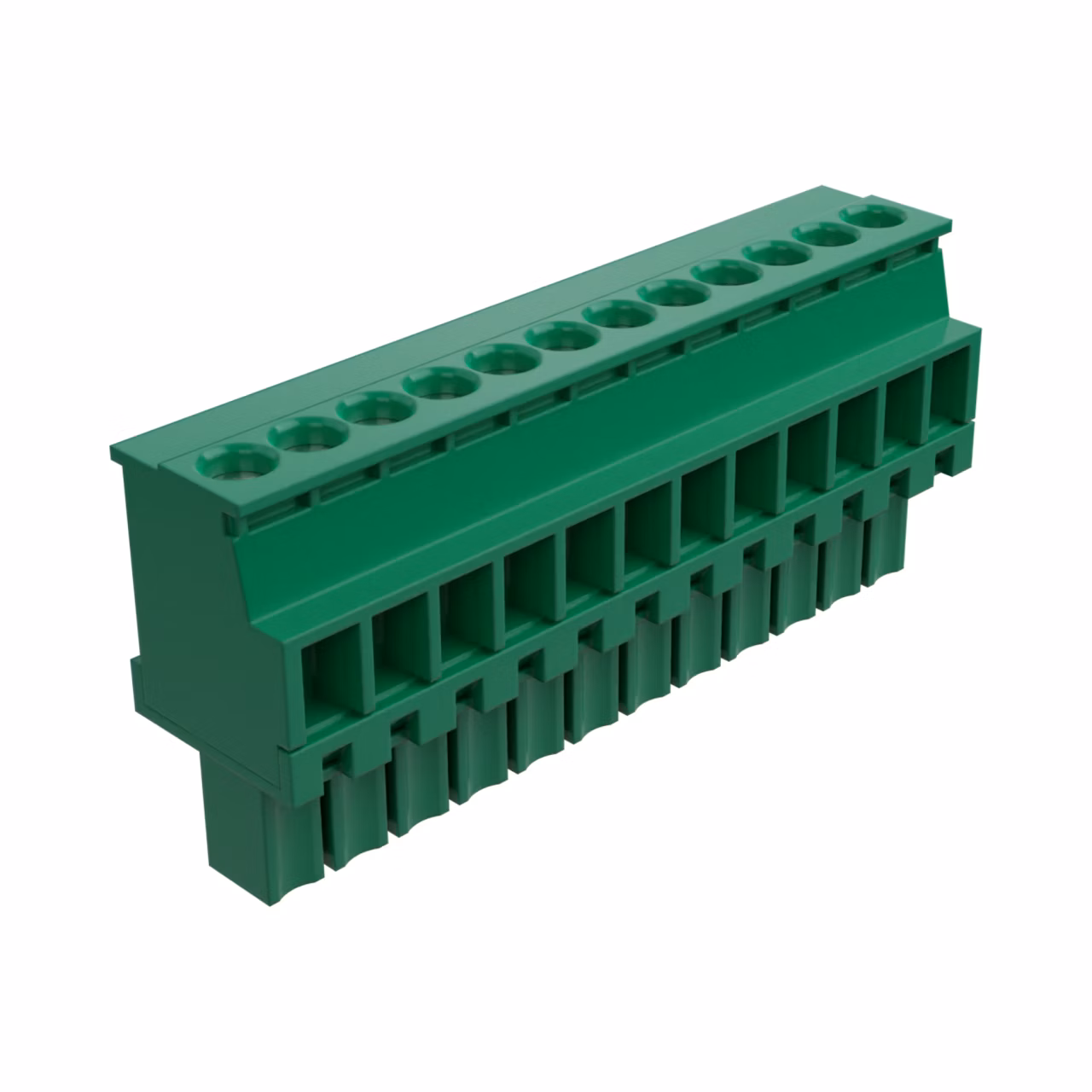 3.50mm Pitch Eurostyle Vertical Plug, Rear Wire Entry, Green Housing, 12  Circuits for sale
