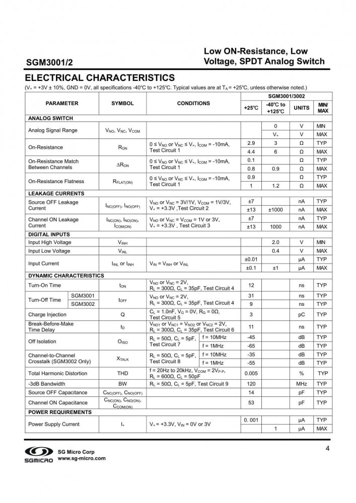 SGM3001 datasheet page 4