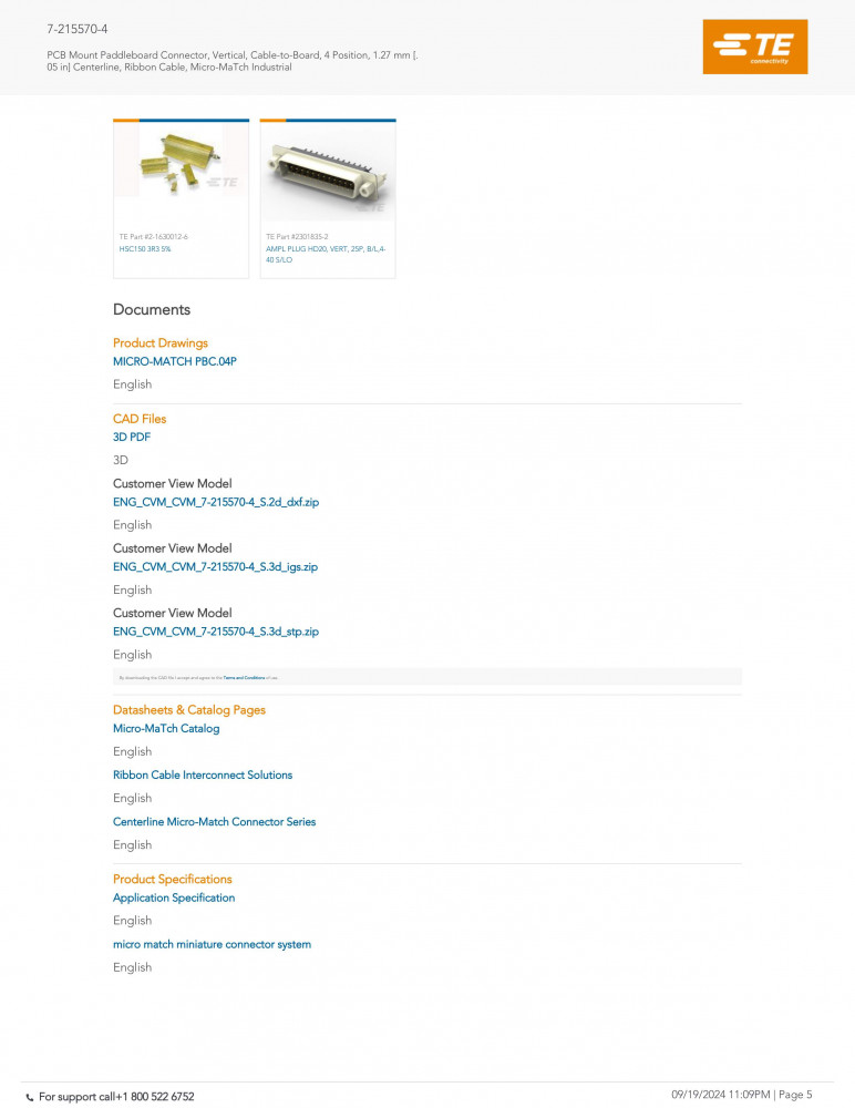 TE Connectivity 7-215570-4 technical document page 5