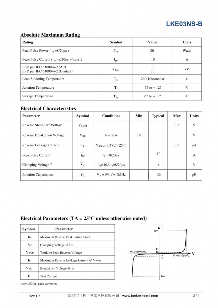 LKE03NS-B datasheet page 2