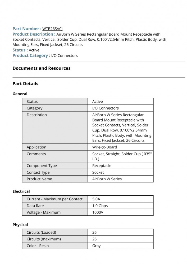 WTB26SACJ product document image 1