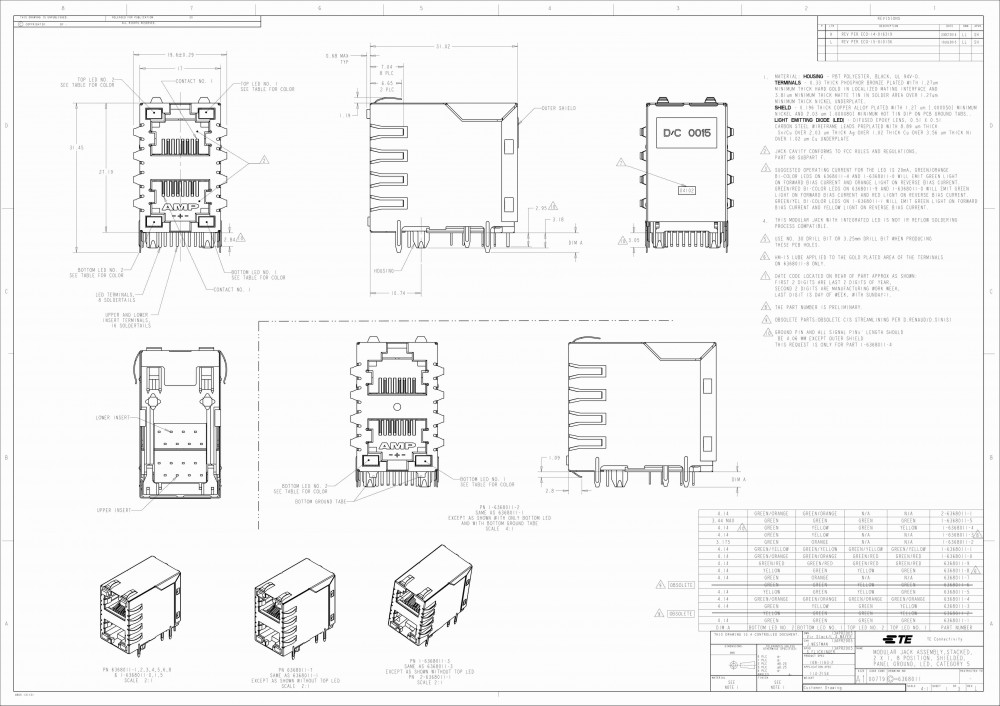TE Connectivity 1-6368011-2 drawing page 1