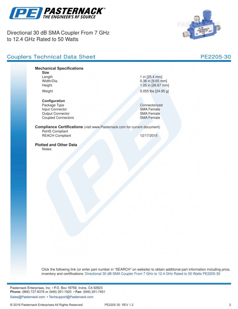 PE2205-30 datasheet page 2