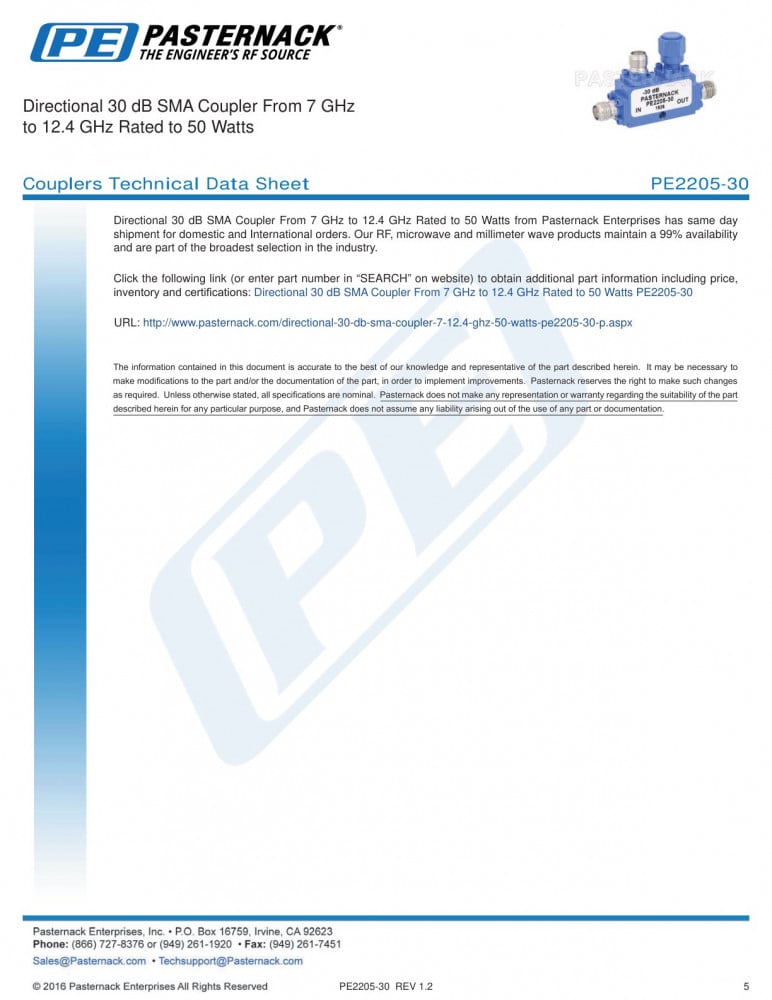 PE2205-30 datasheet page 5