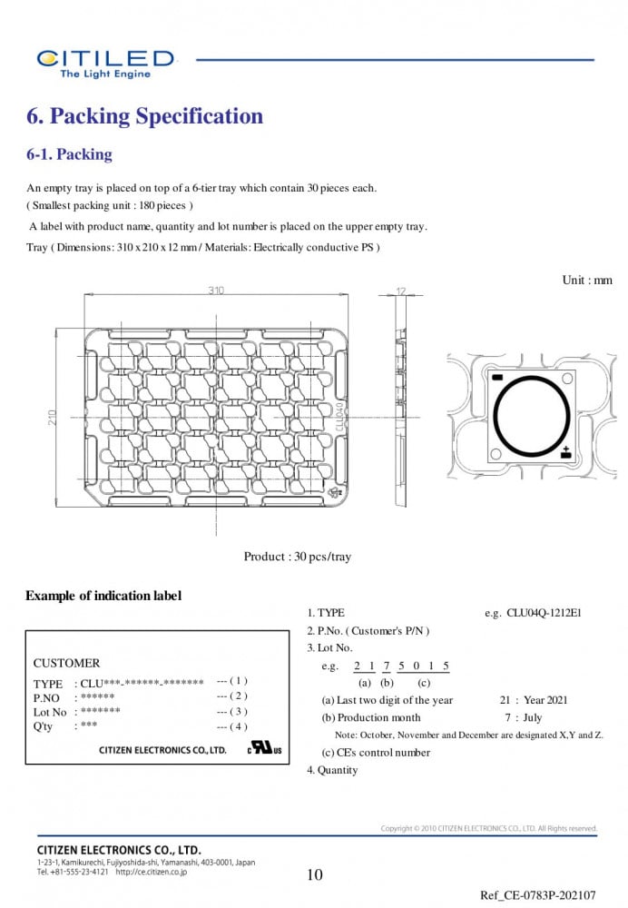 CITIZEN CLU04Q datasheet page 10