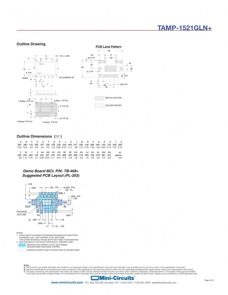 TAMP-1521GLN+ datasheet page 3