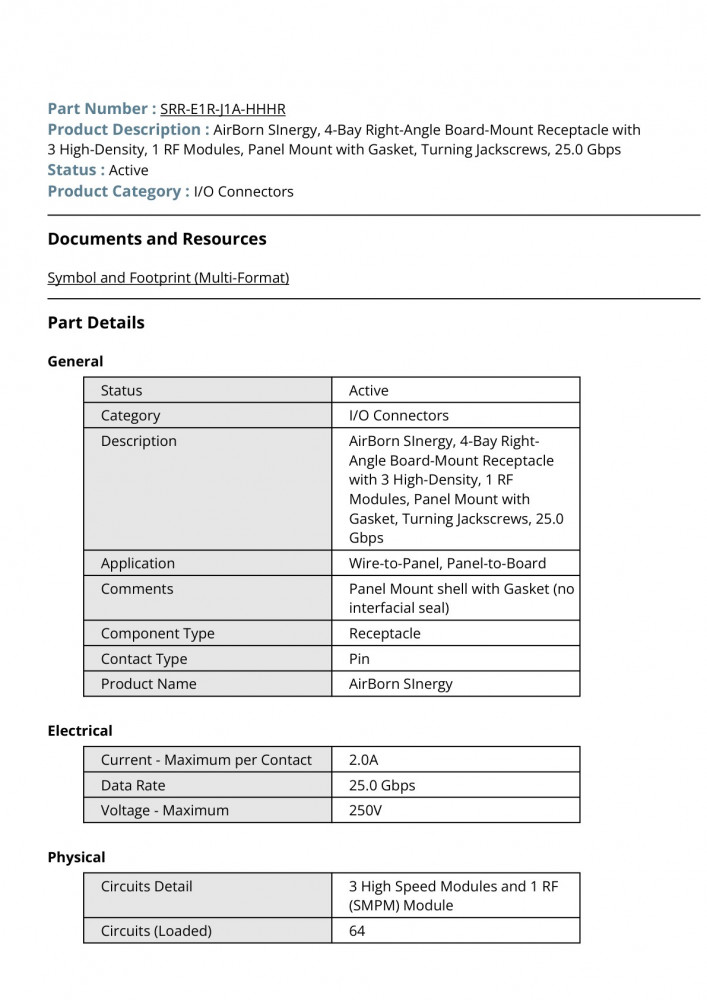 SRR-E1R-J1A-HHHR product document, page image 1
